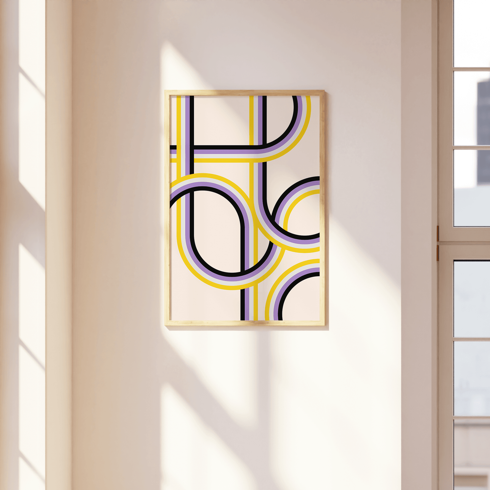 Midcentury Stripes Non-binary Pride Poster | LGBTQ+ Wall Art – THE WALL ...