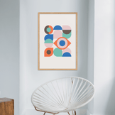 Bauhaus Colour Pop Abstract Shapes Poster | Bauhaus Wall Art – THE WALL ...
