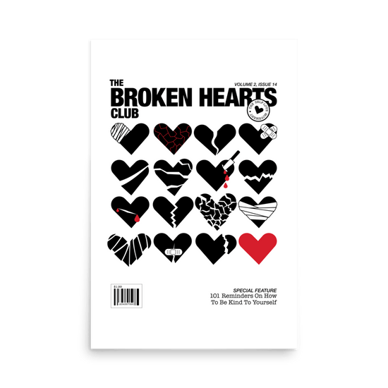 Broken Hearts Club Poster | Trendy Heart Print Retro Poster – THE WALL SNOB