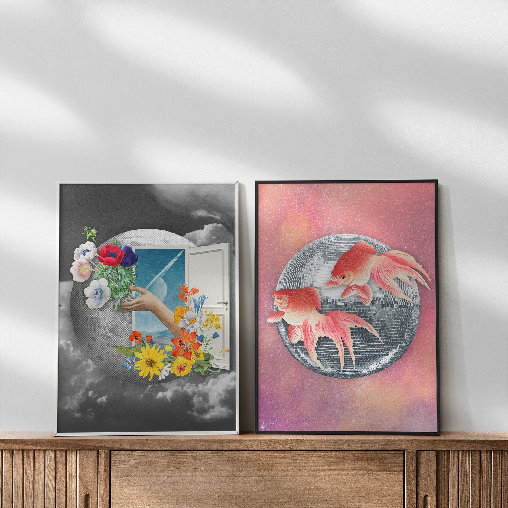 Funky Disco Fish Collage Print | Eclectic Wall Posters – THE WALL SNOB
