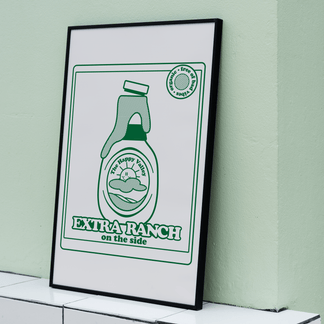 Extra Ranch On Side Poster | Cute Food Illustration Print – THE WALL SNOB