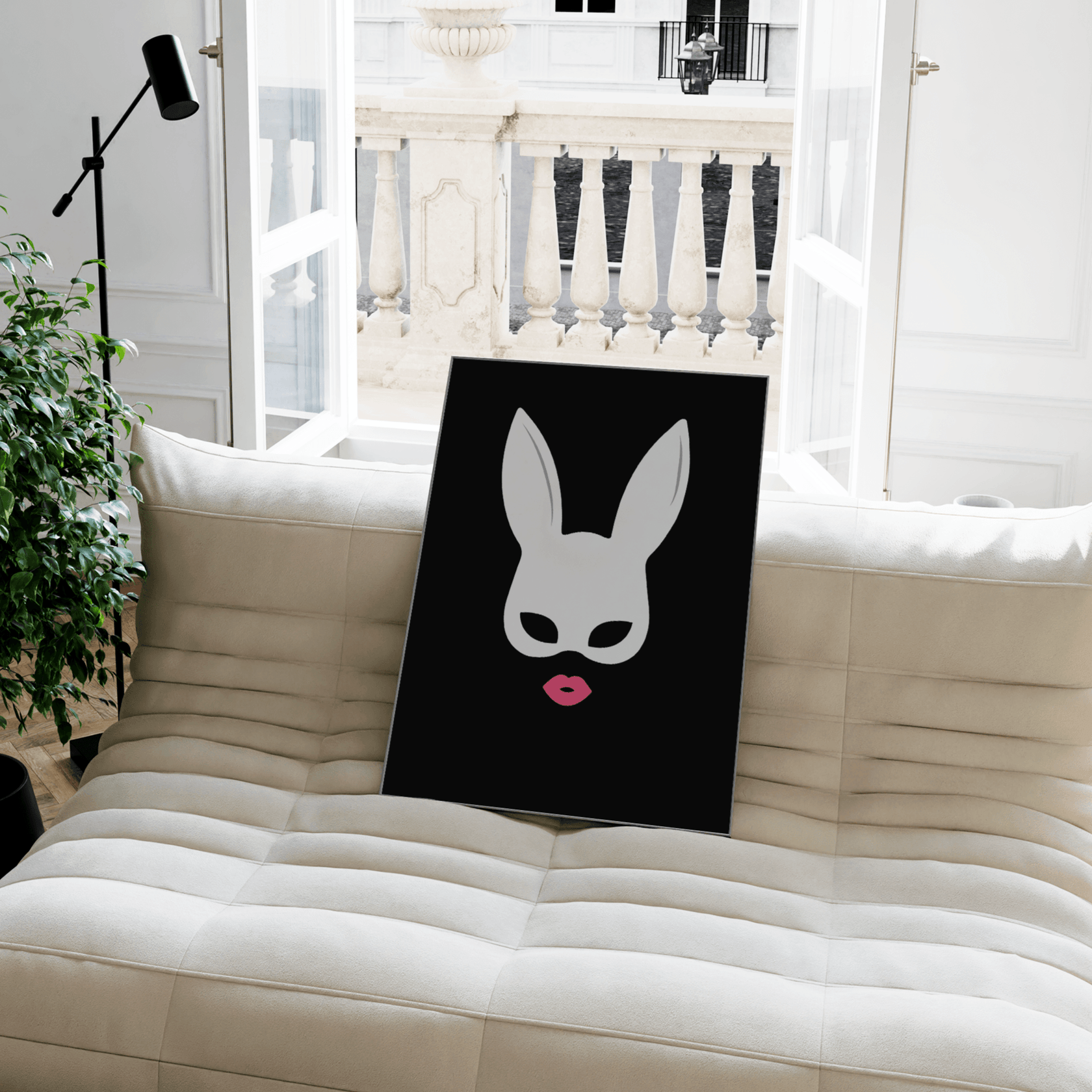 Follow The White Rabbit Poster | Rabbit Mask Wall Print – THE WALL SNOB