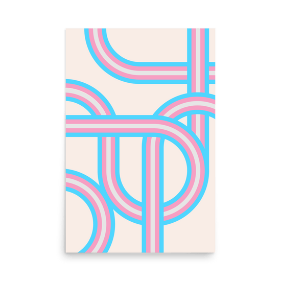 Midcentury Retro Stripes Trans Pride Poster LGBTQ+ Wall Art – THE WALL SNOB