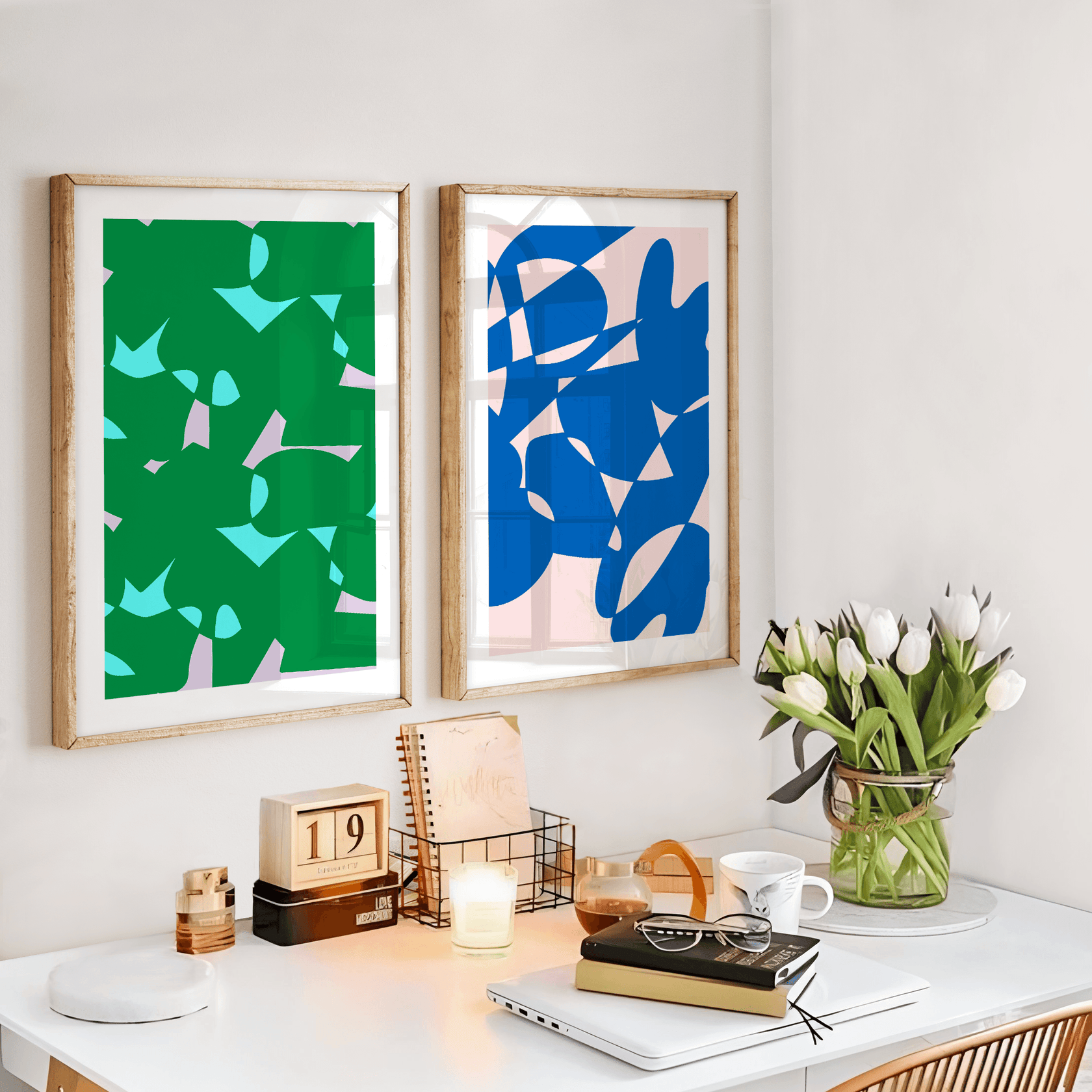 Shapeshifter in Blue Print | Abstract Shapes Wall Art Print – THE WALL SNOB