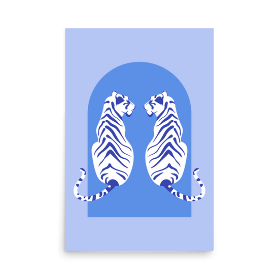 Tigress Arch Arctic Poster | Trendy Tiger Wall Print Decor – THE WALL SNOB
