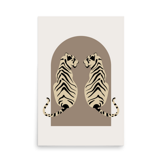 Tigress Arch Neutral Poster | Trendy Tiger Wall Print Decor – THE WALL SNOB