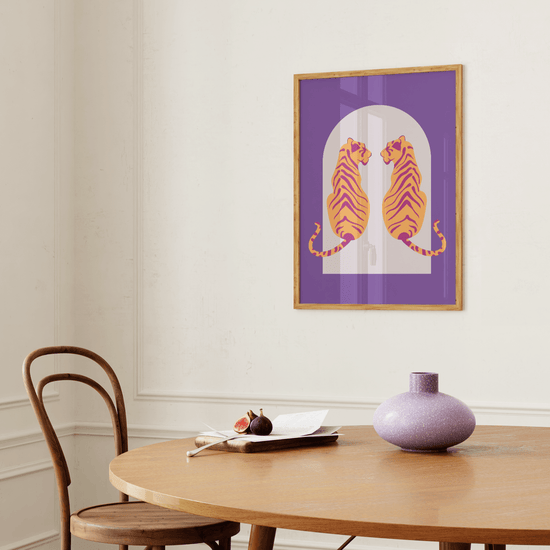 Tigress Arch Violet Poster | Trendy Tiger Wall Print Decor – THE WALL SNOB