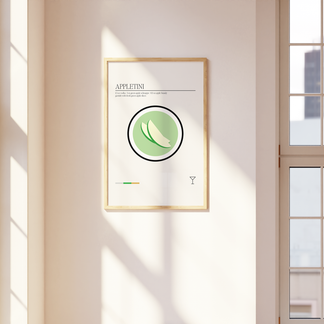 Minimal Appletini, Poster | Modern Martini Wall Prints – THE WALL SNOB